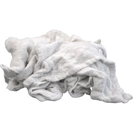 Cotton & Cotton Blend Recycled Rags. Terry cloth. Prewashed.